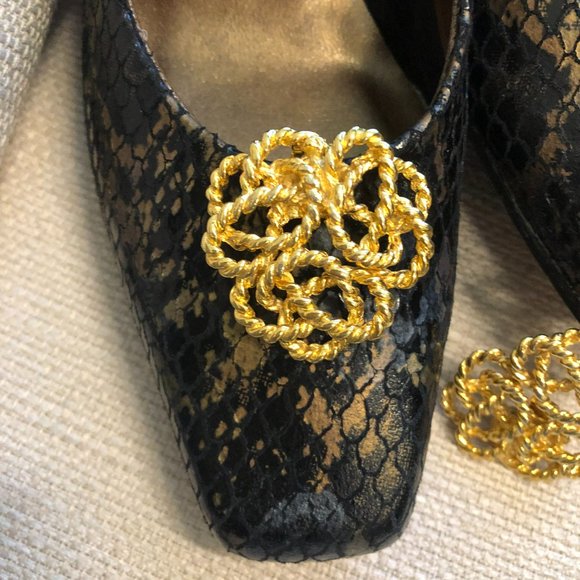 BLUETTE | Jewelry | Vintage Bluette French Gold Tone Rope Shoe Clipons ...